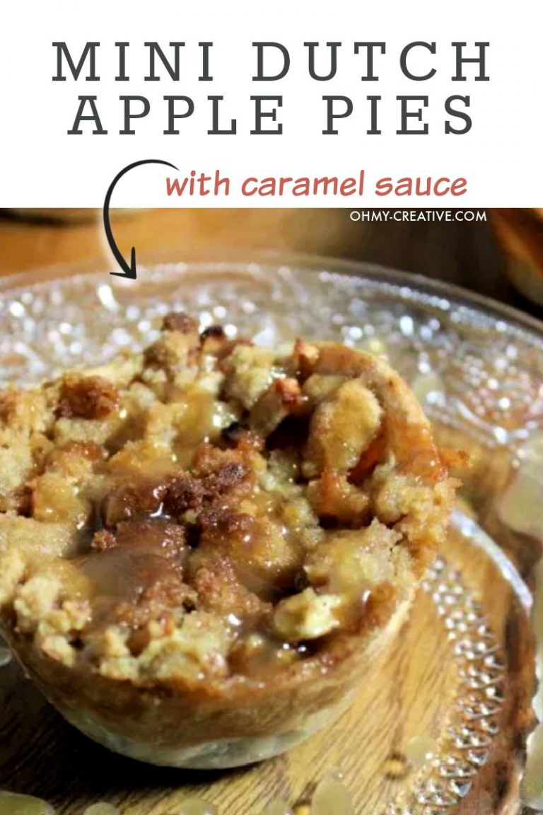 Mini Dutch Apple Pies with Caramel Sauce - Oh My Creative