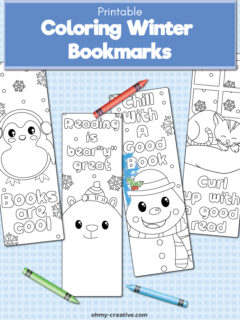 Free Printable Winter Bookmarks To Color For Kids - Oh My Creative