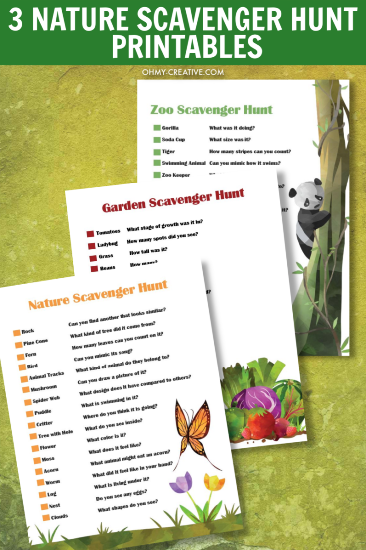 Fun Nature Scavenger Hunt Printables For Kids - Oh My Creative
