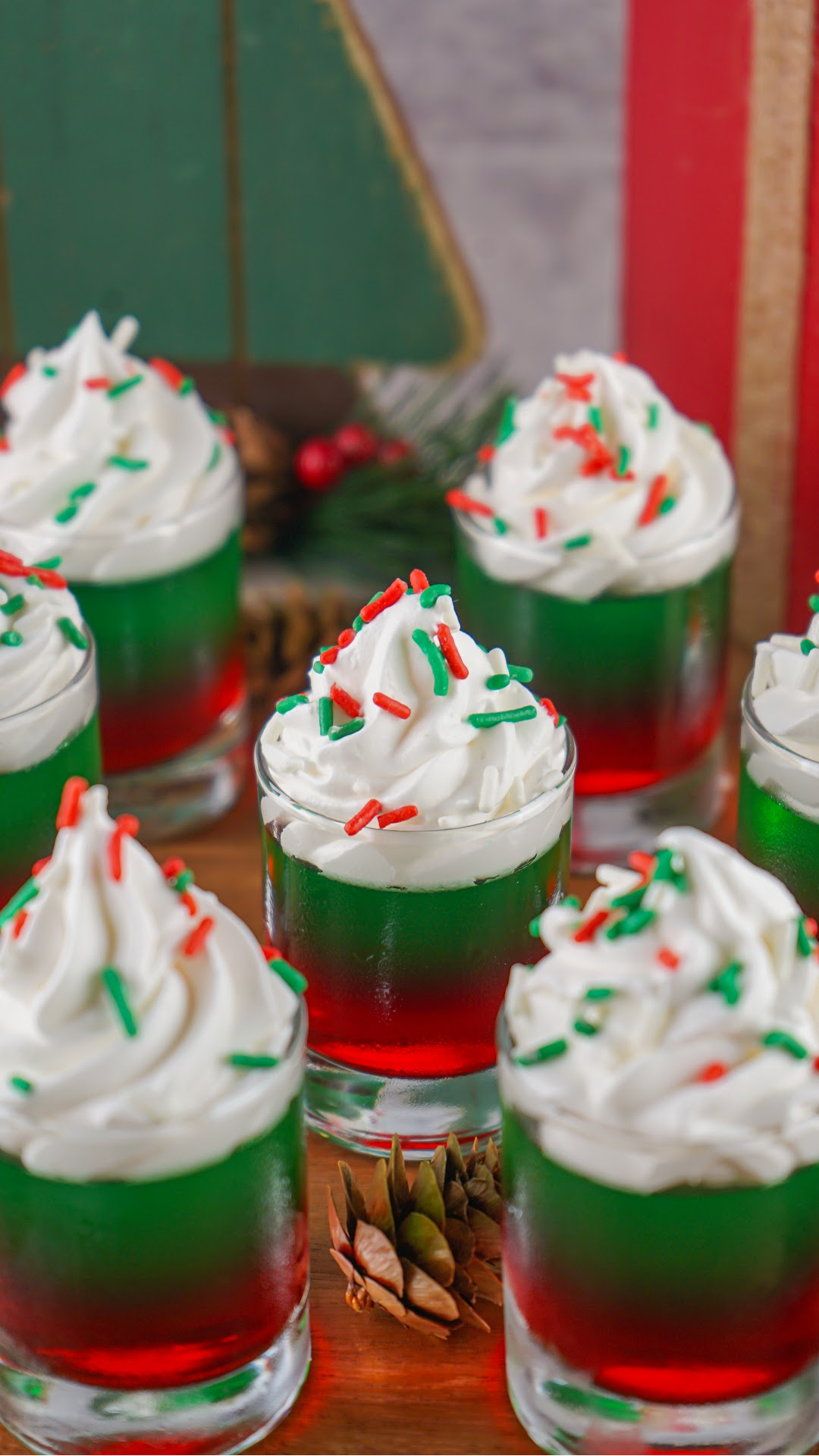 Layered Jello Shots Christmas