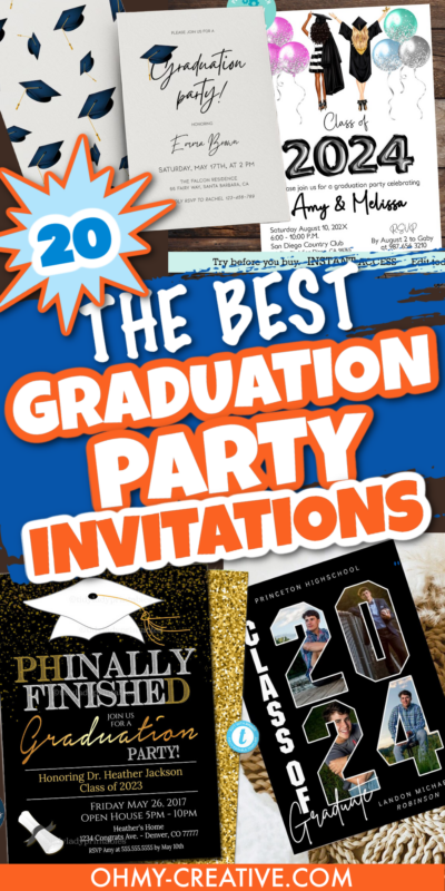 20 Graduation Party Invitations - Oh My Creative