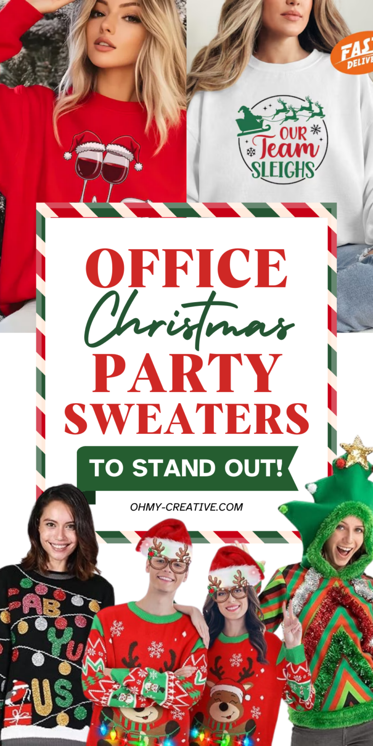 Office Christmas Party Sweaters to Stand Out! - Oh My Creative