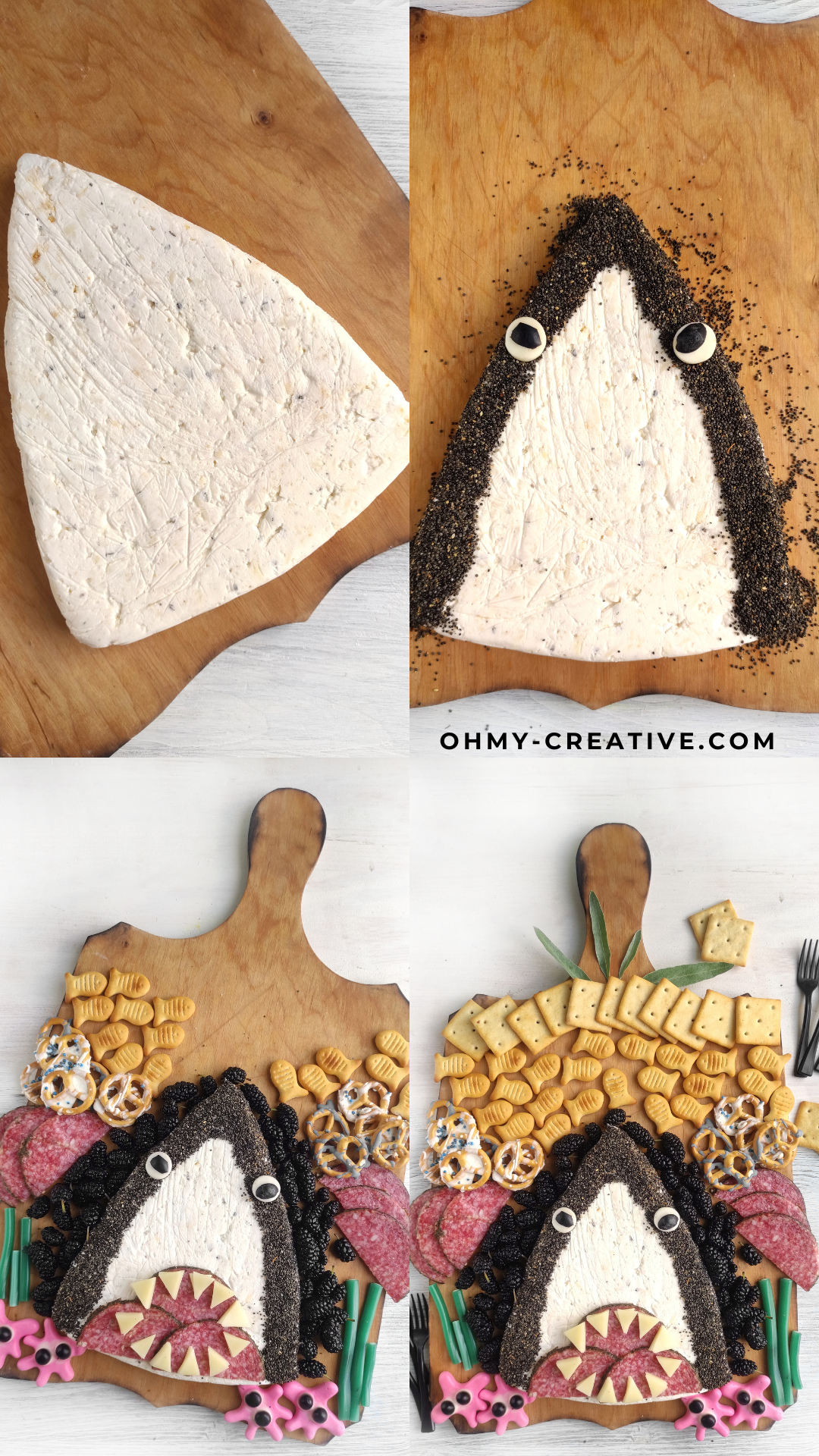 Shark-cuterie Board With Shark Cheese Ball - Oh My Creative