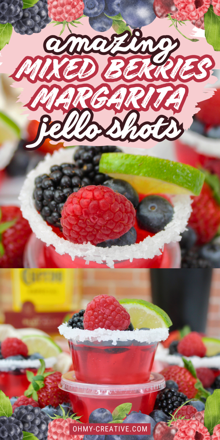 Mixed Berry Margarita Jello Shots - Oh My Creative