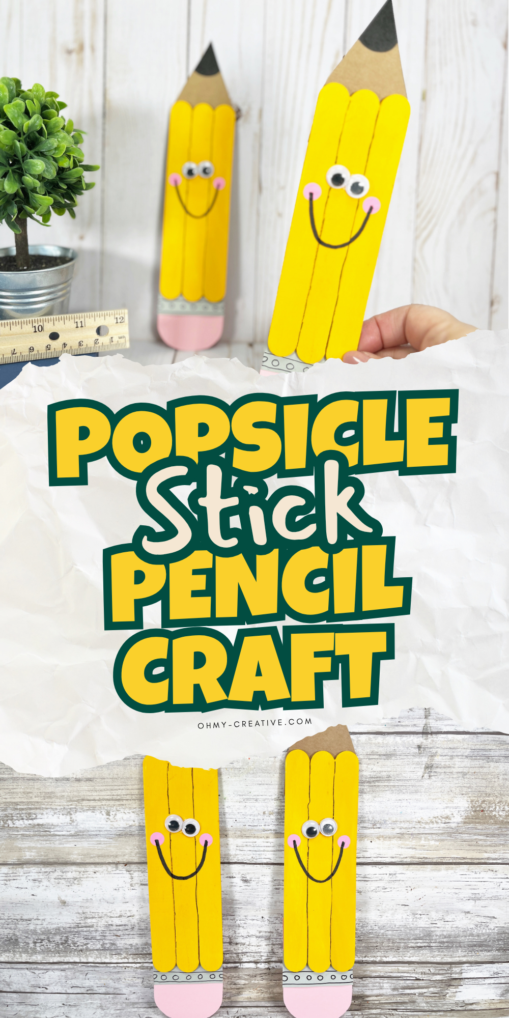 Popsicle Stick Pencil Craft - Oh My Creative