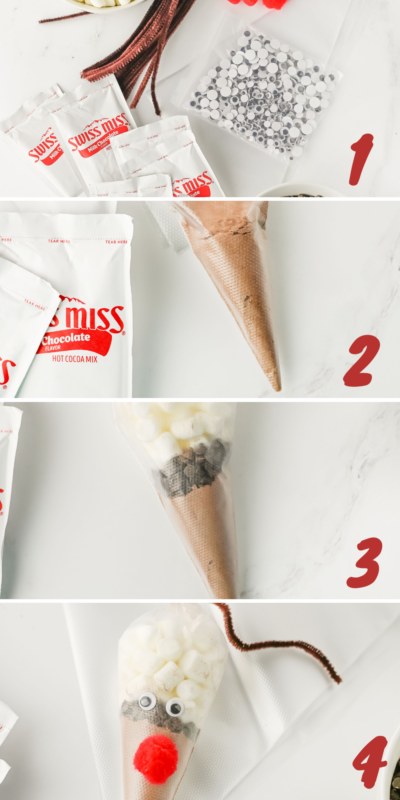 Reindeer Hot Chocolate Cones Gift - Oh My Creative
