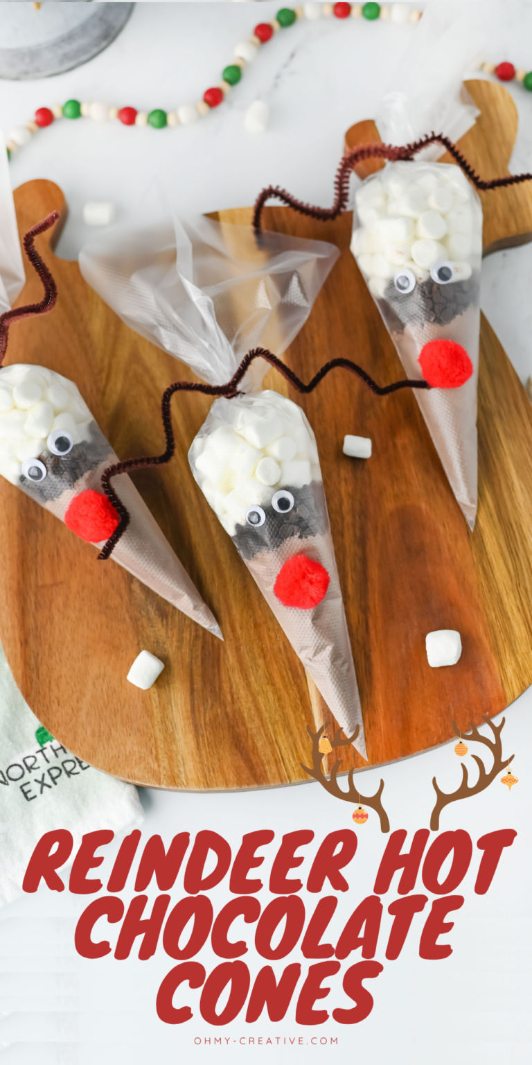 Reindeer Hot Chocolate Cones Gift - Oh My Creative